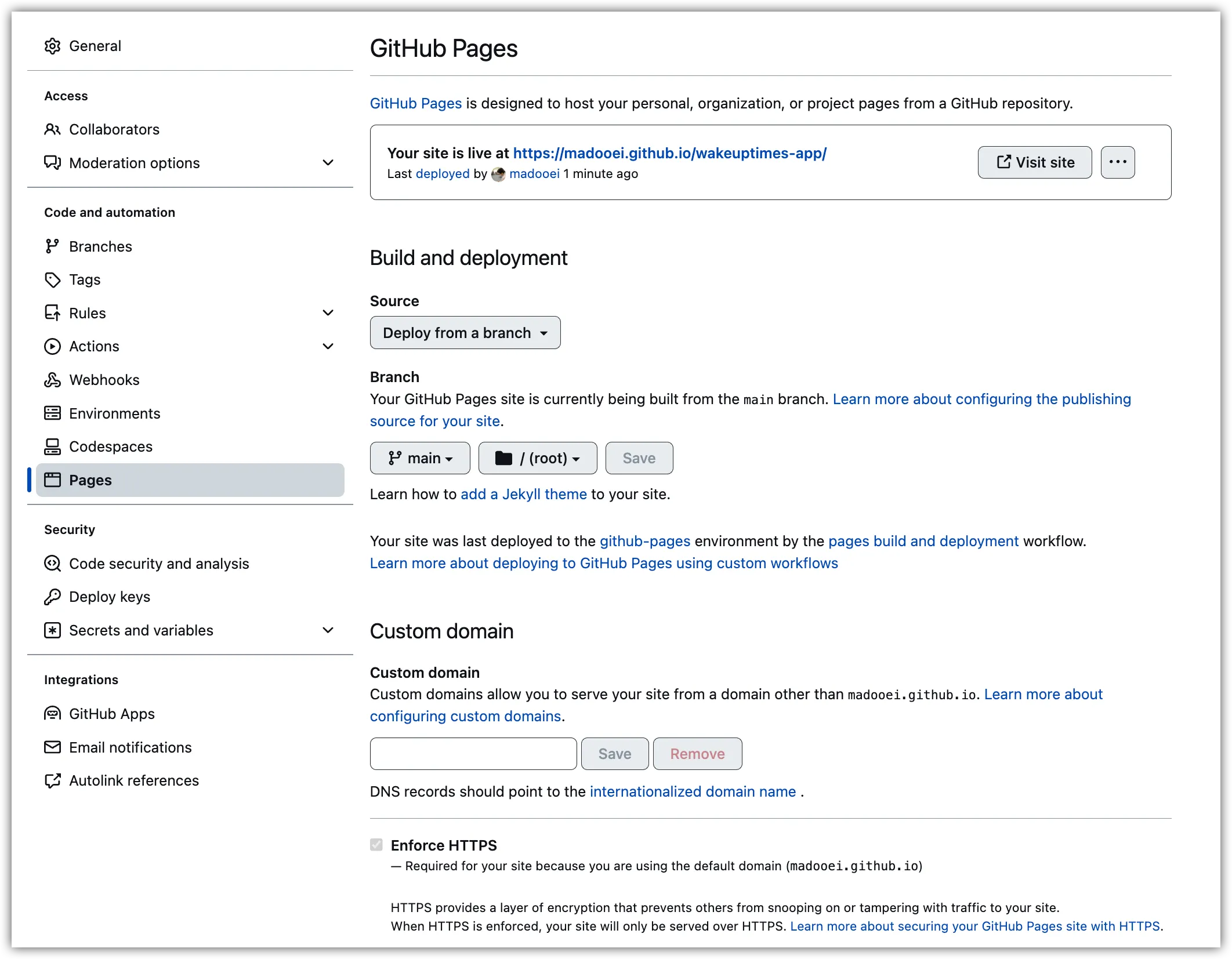 Task 8: Deploying the app as a GitHub Page